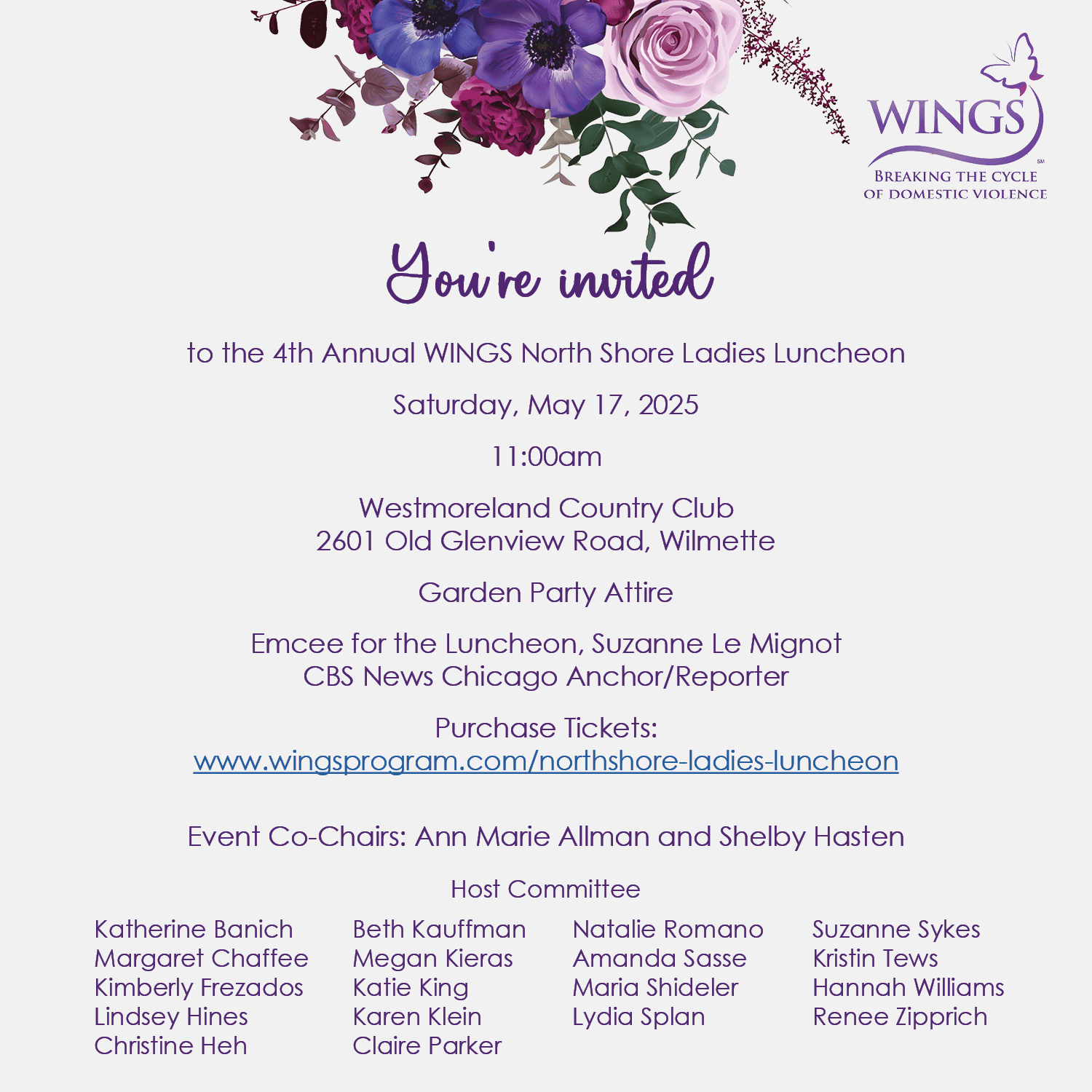 WINGS 4th Annual North Shore Ladies Luncheon | WINGS Program